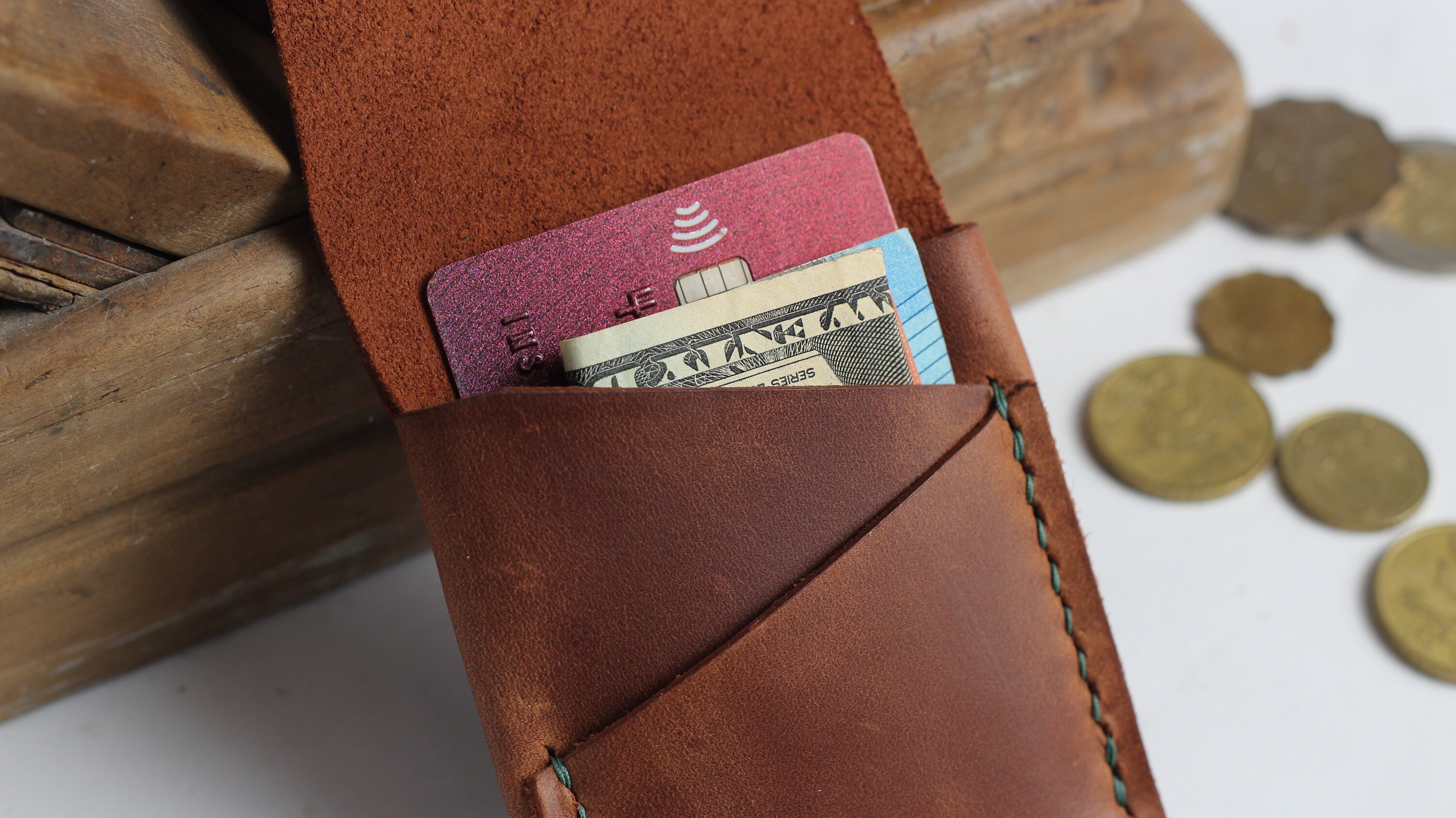 Minimalist Wallet Minimalist Leather Wallet Personalized - Etsy