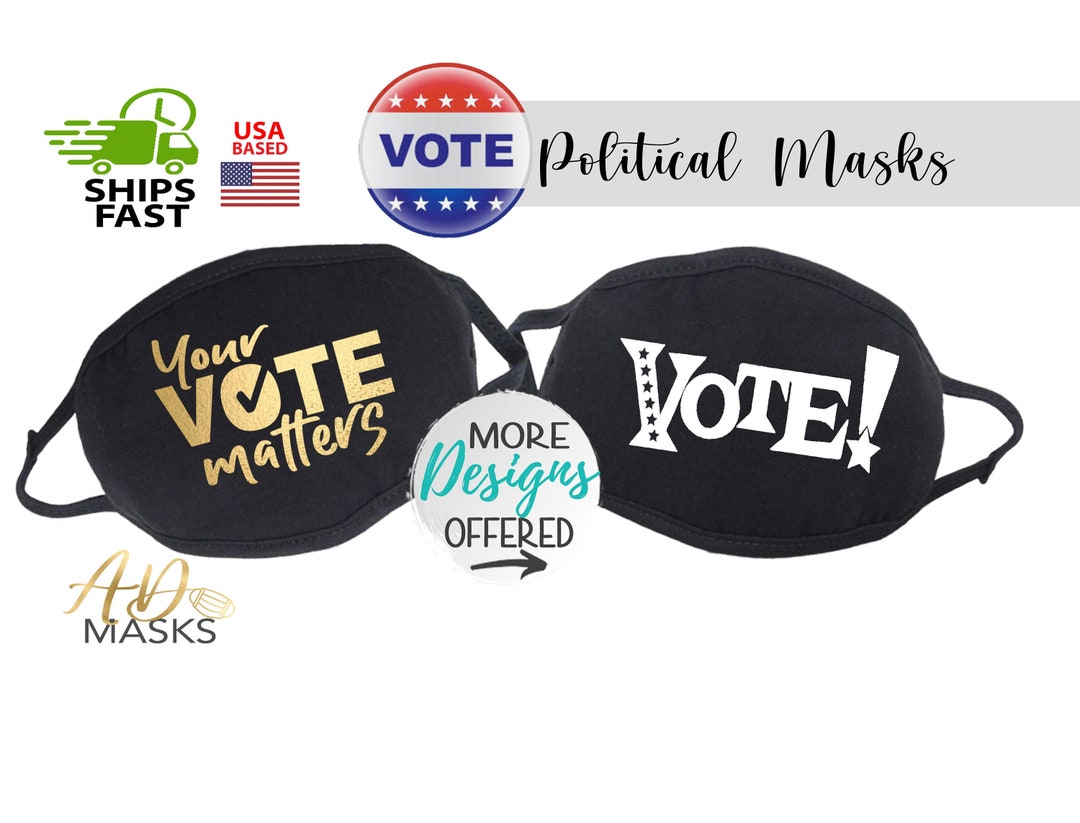 POLITICAL / VOTE Face Masks, Lightweight Cloth Mask, Fabric Face Cover ...