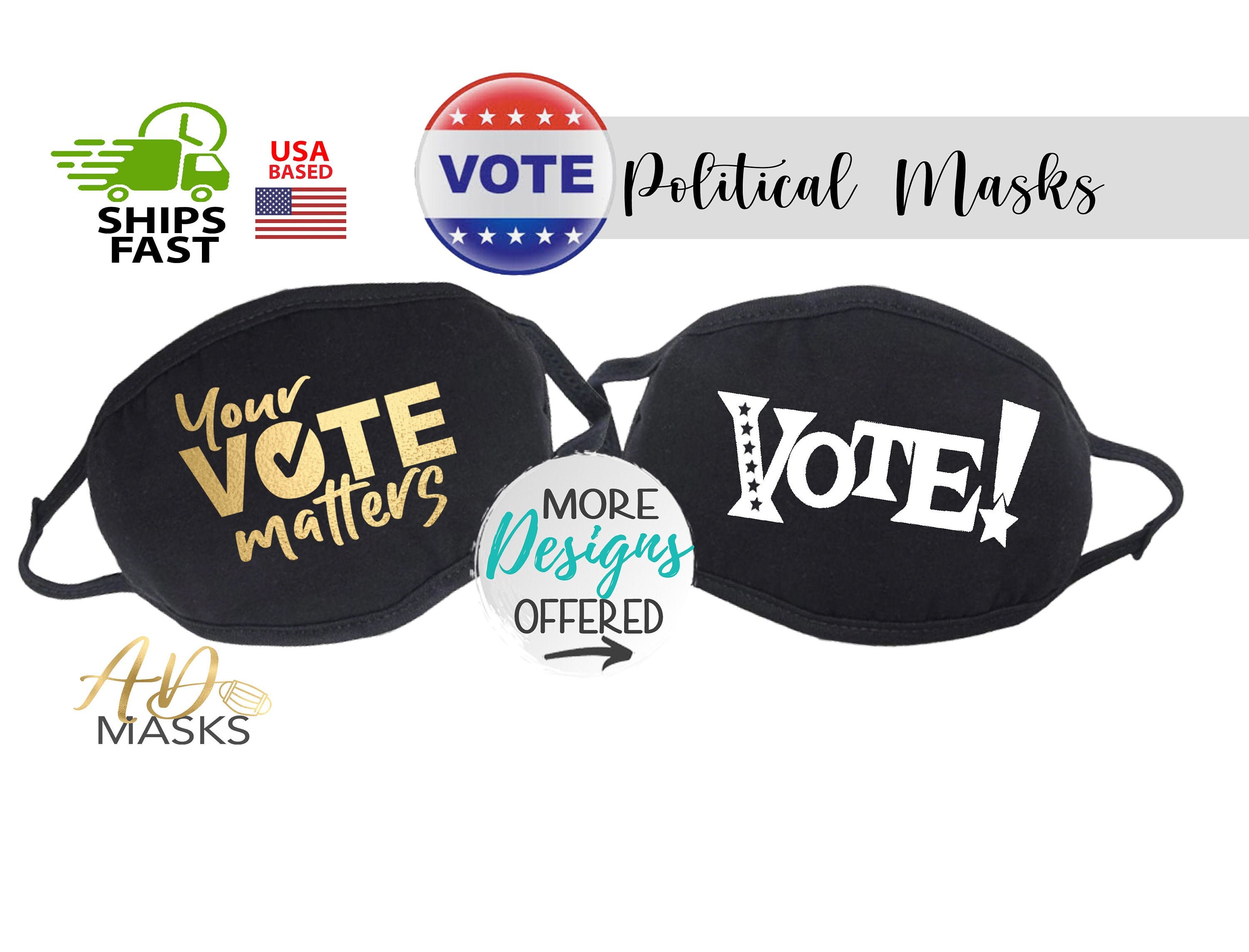 POLITICAL / VOTE Face Masks Lightweight cloth Mask Fabric | Etsy