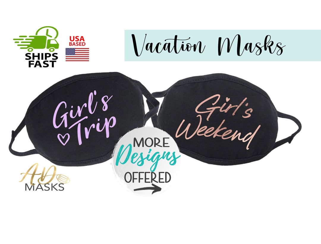 VACATION / Girls Trip Cotton-poly Face Mask, Lightweight Mask, Fabric ...