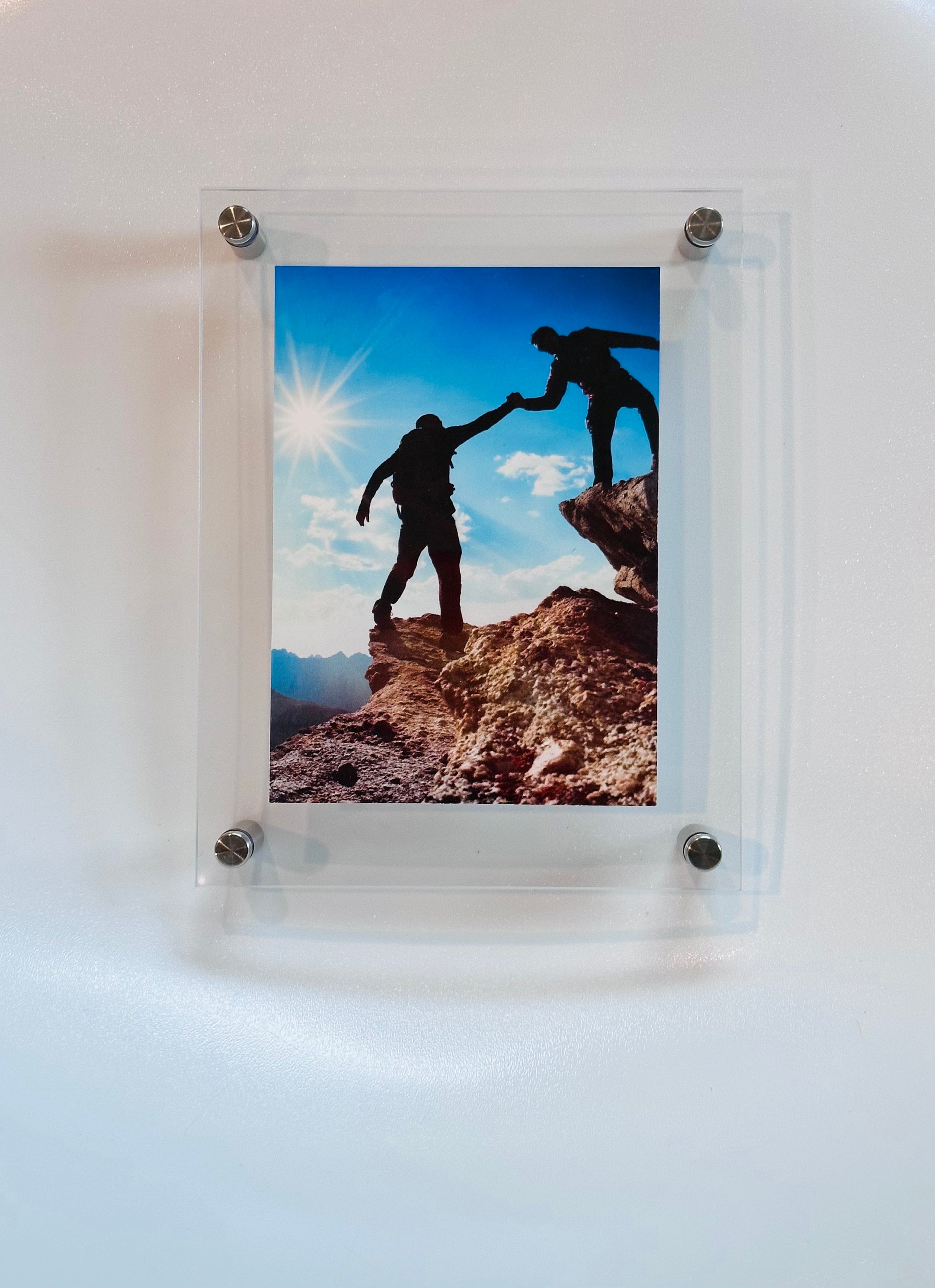 Modern Floating Clear Acrylic Frames - Straight Corners - Standoff .5 ...