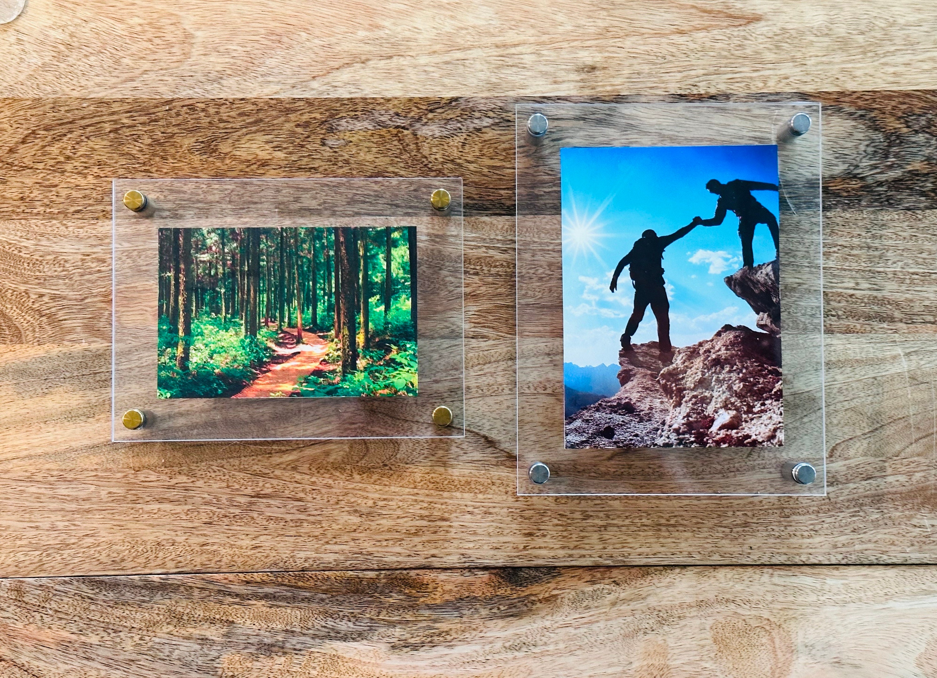 Modern Floating Clear Acrylic Frames - Straight Corners - Standoff .5 ...