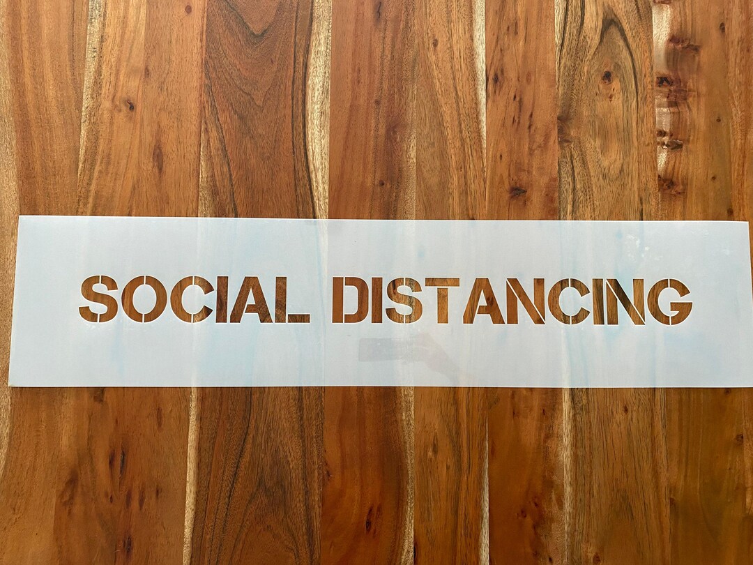 Social Distancing Stencil - Cleanword Font- Mylar Material - Etsy