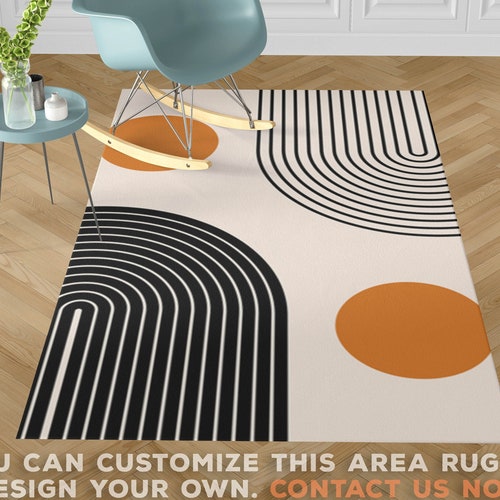 Boho Rug Mid Century Modern Sun Area Rug Mustard Yellow - Etsy