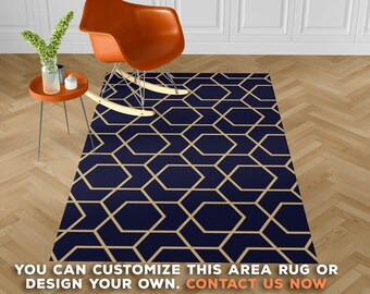 Geometric Print Rug - Etsy