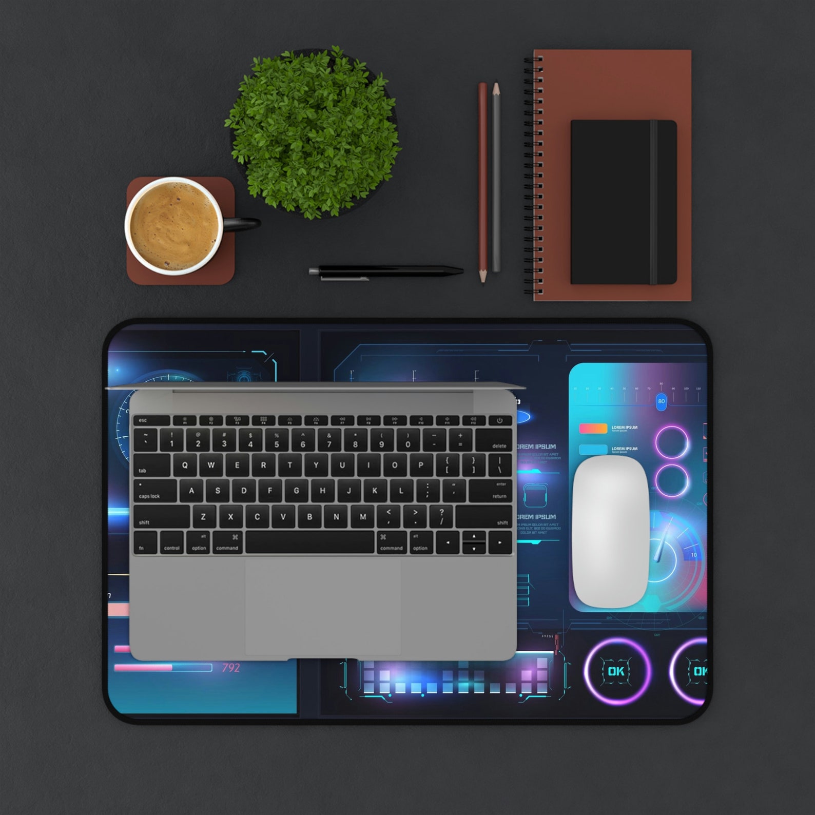 Sci-fi Control Console Display Hud Desk Mat With Futuristic - Etsy