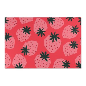 Strawberry Abstract Area Rug Art Fruit Strawberry Carpet - Etsy