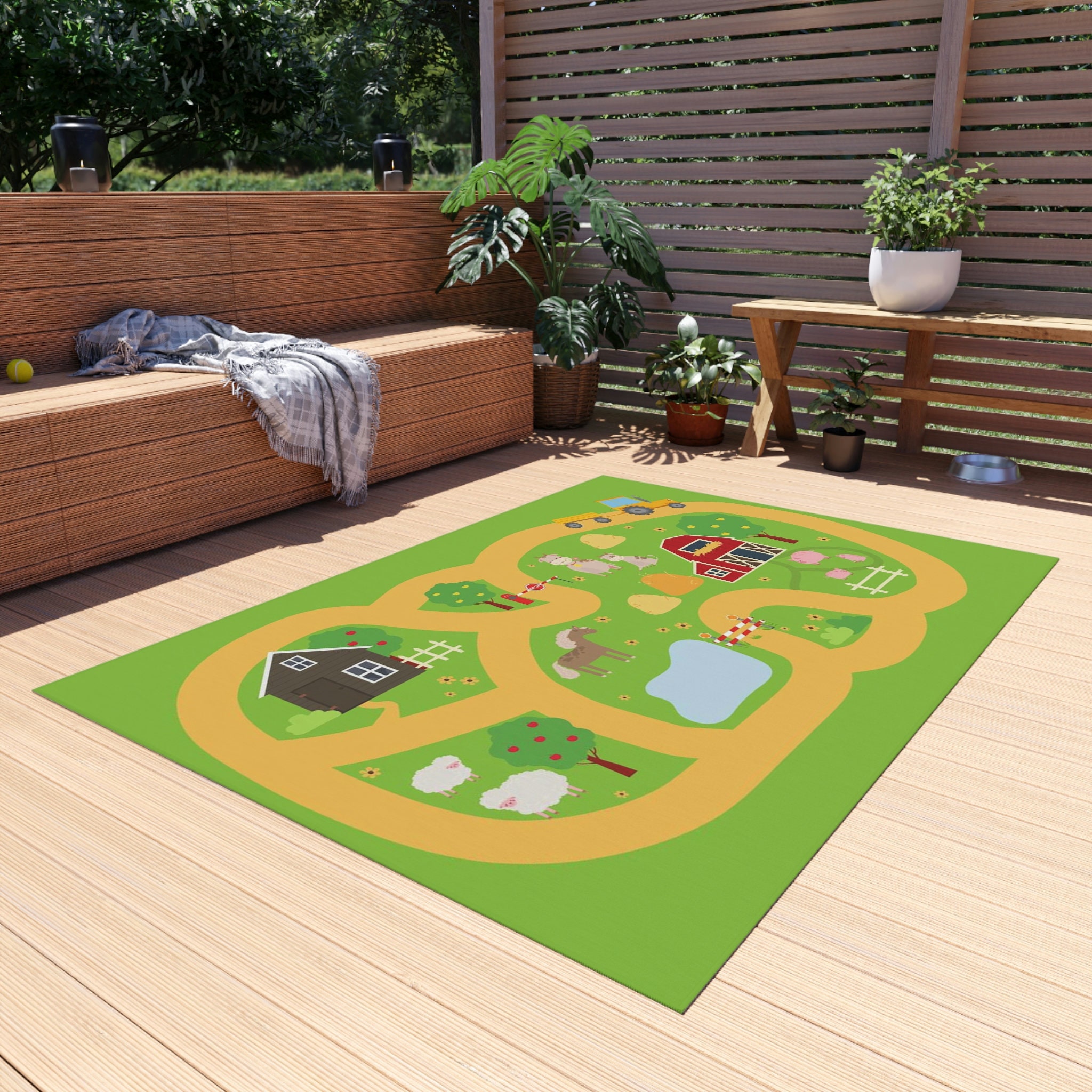 Farm Play Mat Tractor Rug for Kids Room or Farmhouse Floor - Etsy