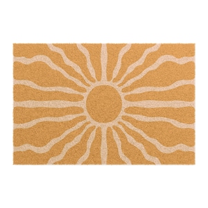 Retro Groovy Door Mat Trendy Sunburst Coir Mat 60s, 70s Style Welcome ...