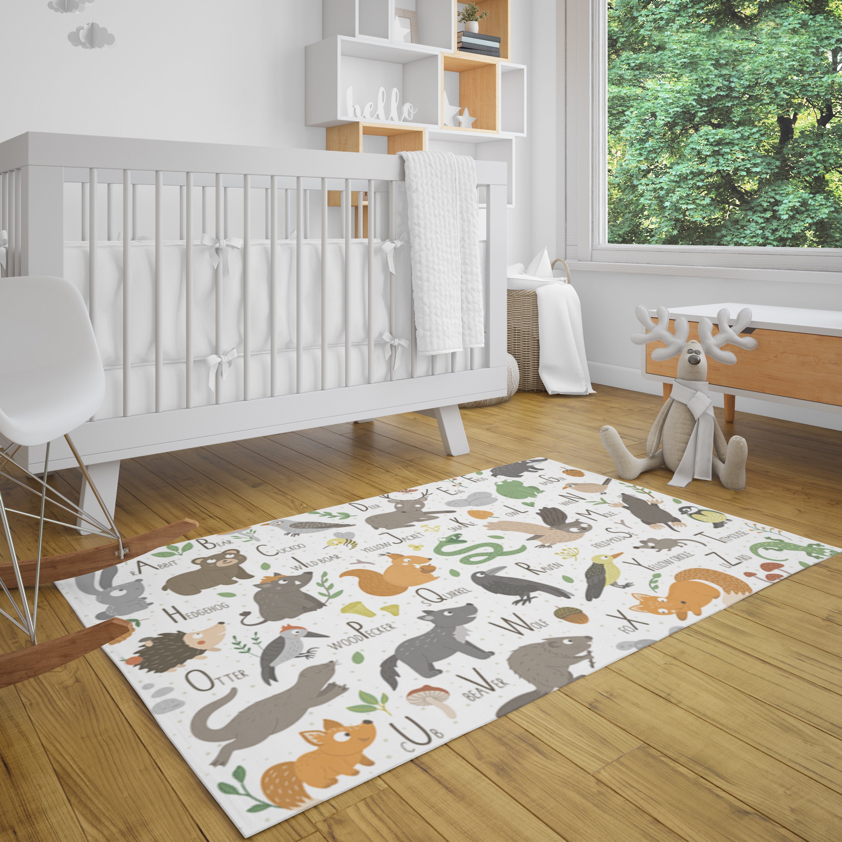ABC Carpet Nursery Area Rugs Alphabet Carpet With Animals | Etsy