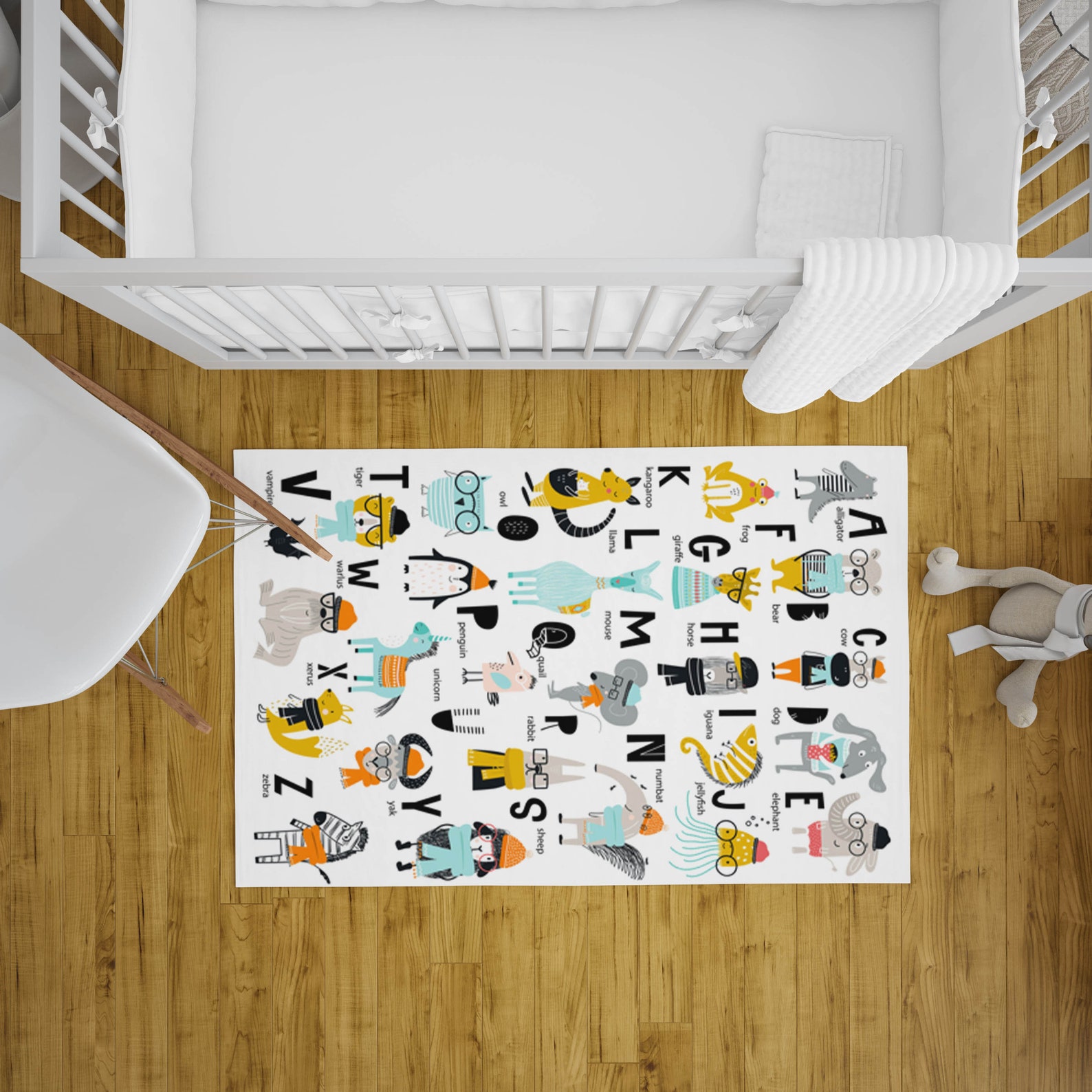 Zoo Alphabets Area Rug Kids Abc Alphabet Cartoon Carpet - Etsy