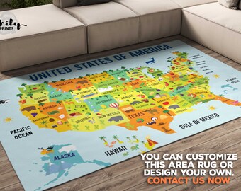 Usa Map Rug - Etsy