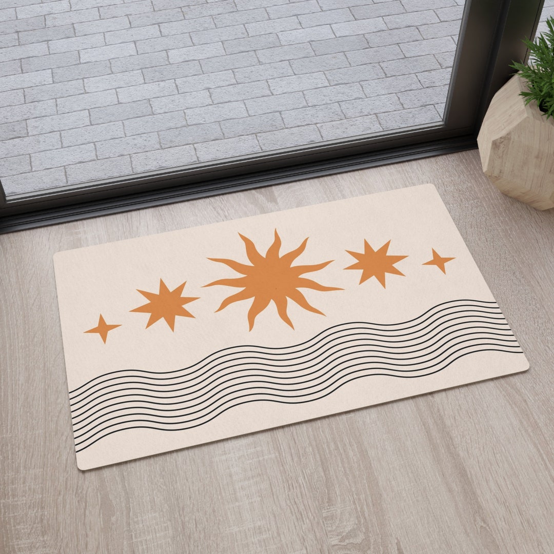 Doormat Mid Century Modern Boho Floor Mat Aesthetic Welcome Mat Mid ...