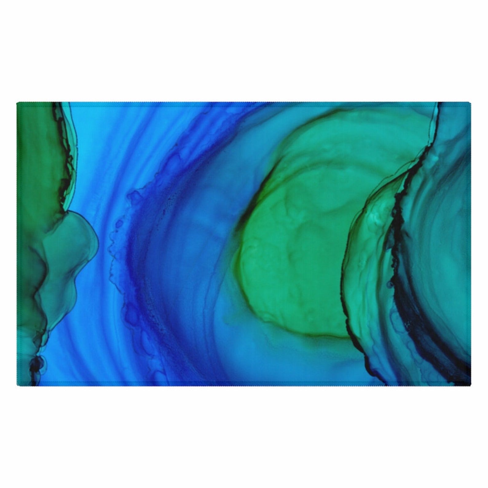 Abstract Bright Blue and Green Rug Bright Blue and Green - Etsy