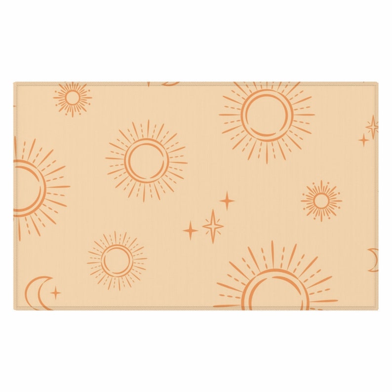 Boho Rug Sun and Moon Boho Rug Contemporary Composition Boho | Etsy