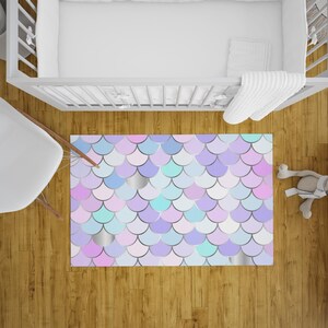 Mermaids Area Rug, Mermaids Skin Print Carpet, Girls Room Decor ...