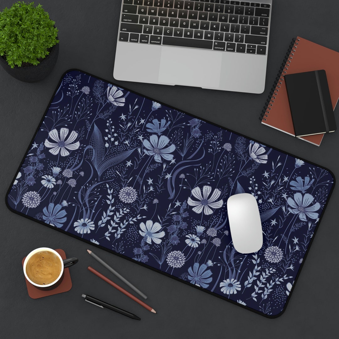 Desk Mat With Vintage Style Flowers and Herbs Desk Mat Extend - Etsy