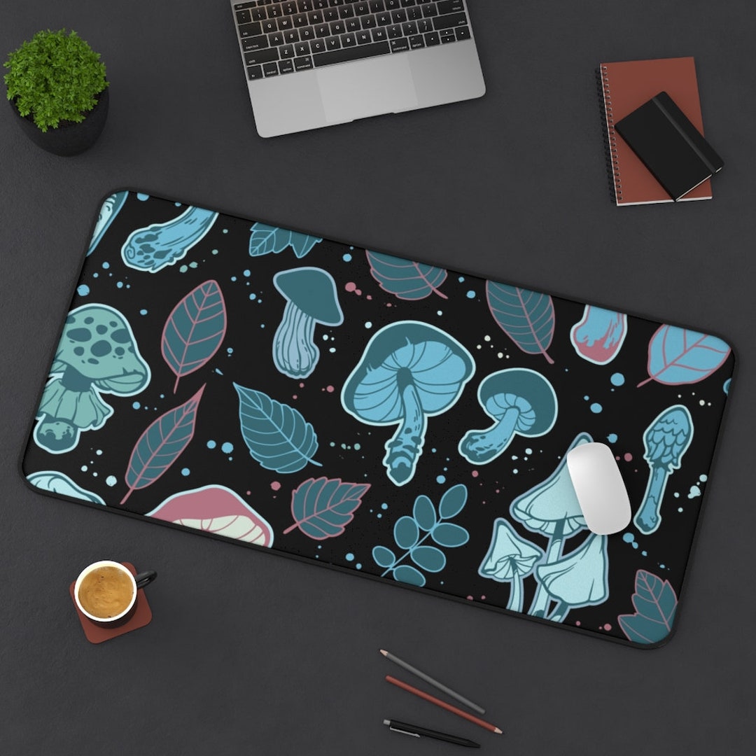 Mushrooms and Plant Leaves Desk Mat Mushrooms Desk Mat Magic - Etsy