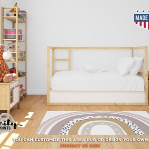 Nursery Rainbow Print Area Rug, Boho Rug, Baby Bedroom Carpet, Boho ...