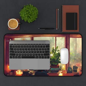Aesthetic Desk Mat With Beautiful Chill Girl Design, Kawaii Aesthetic ...
