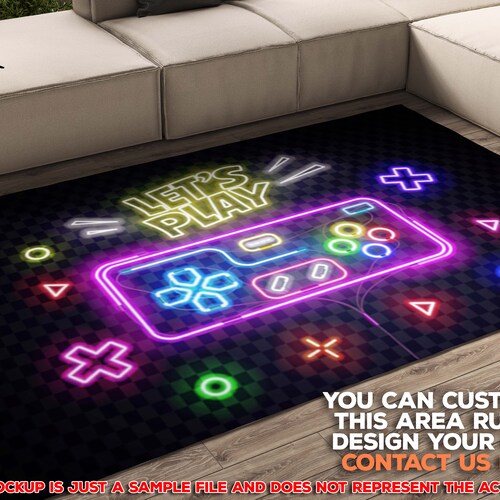 Gamer Room Decor Area Rug Video Game Controller Design Gamer - Etsy