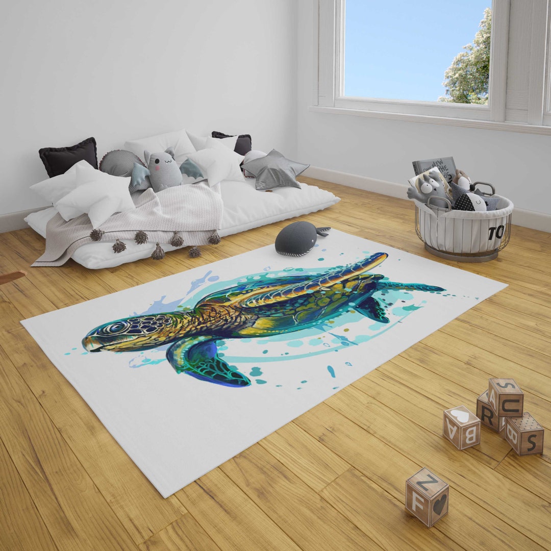 Sea Turtle Area Rug Sea Turtle Decor Carpet Sea Turtle - Etsy