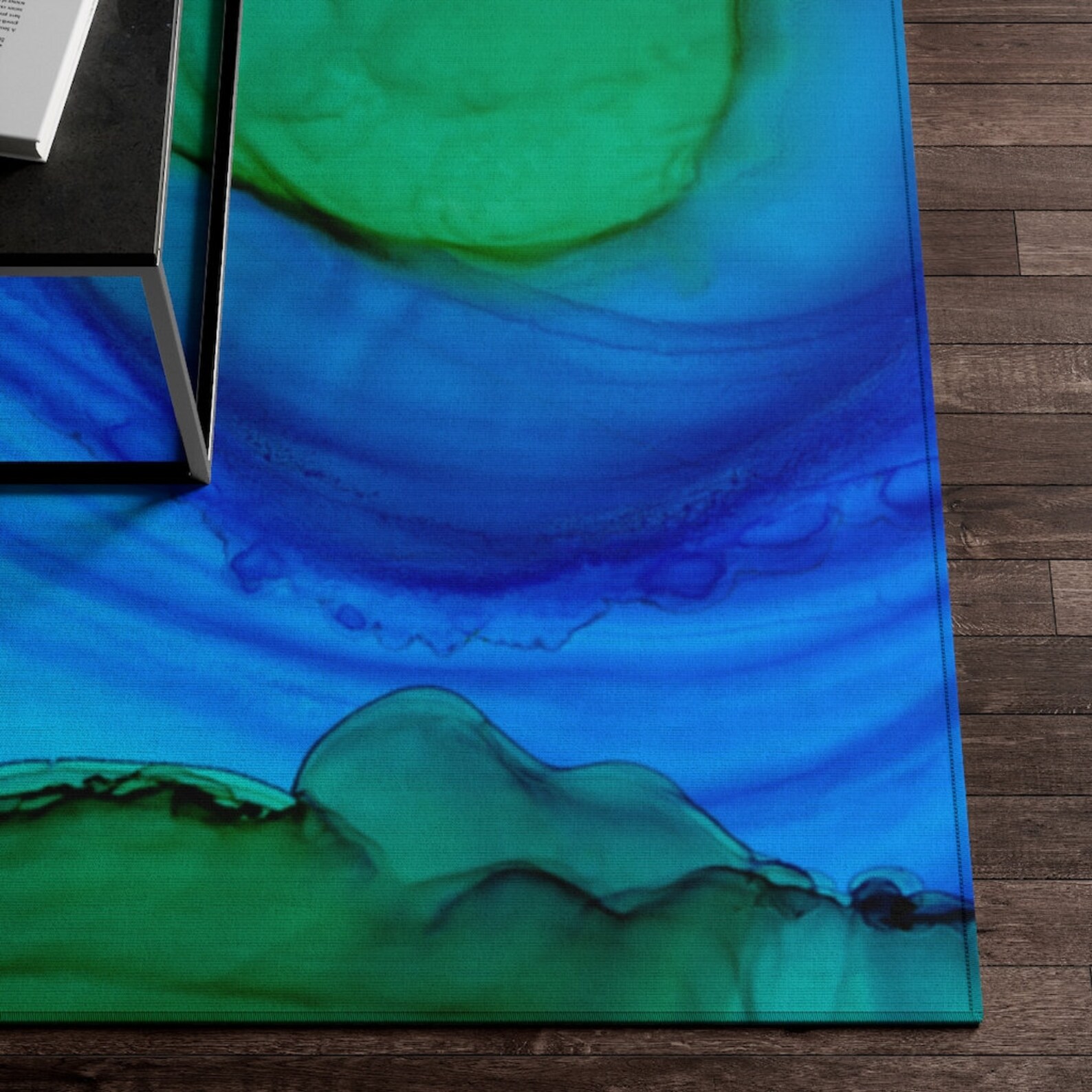 Abstract Bright Blue and Green Rug Bright Blue and Green - Etsy