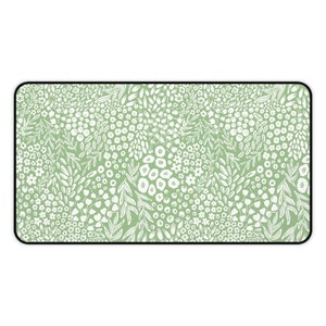 Sage Green Desk Mat, Floral Sage Green Desk Pad, Plants Lover Design ...