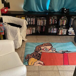 Home Library Design Area Rugs, Pop Art Style Print Carpet, Rugs Pop Art ...