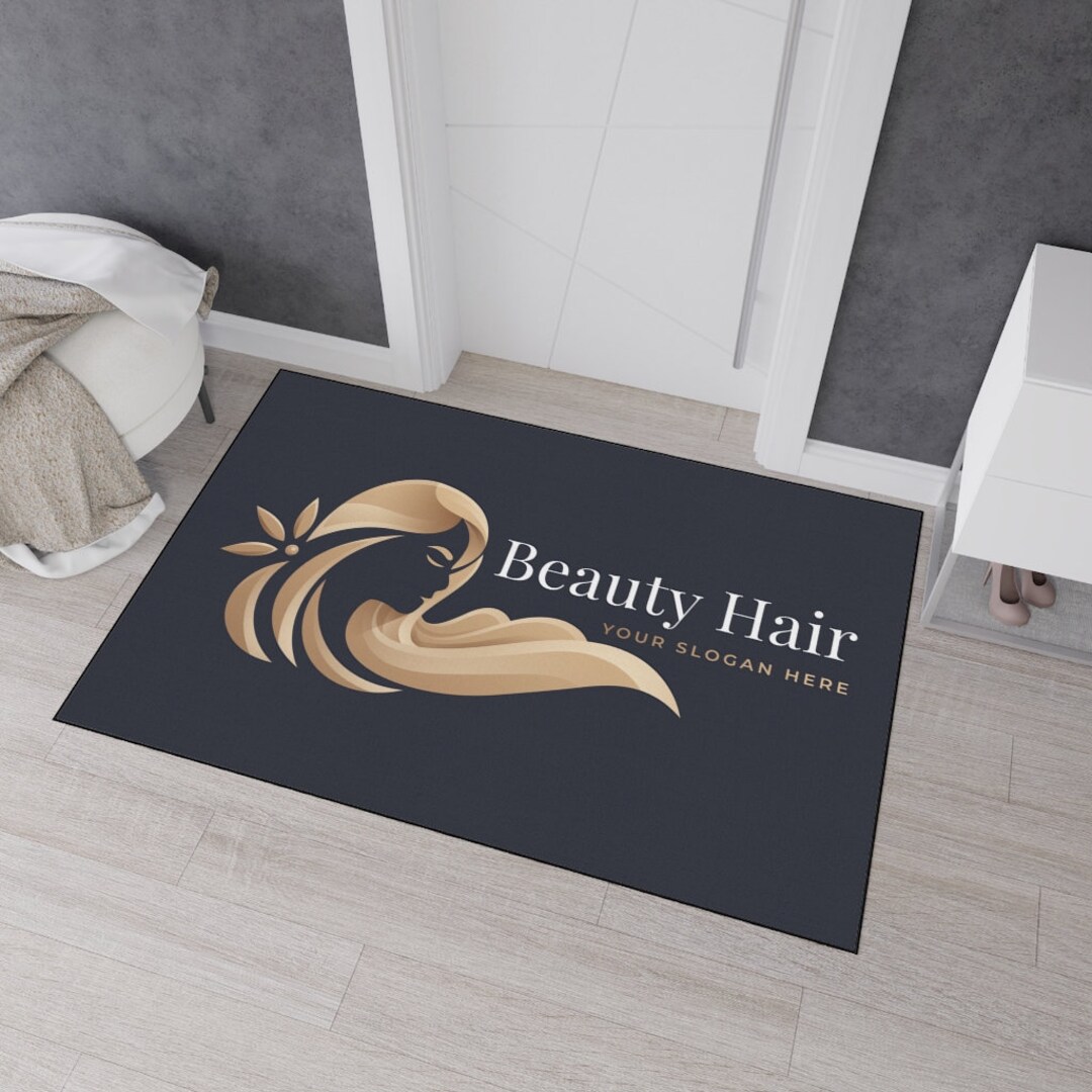 Custom Rugs for Your Beauty Hair Salon, Print Your Business Logo on ...