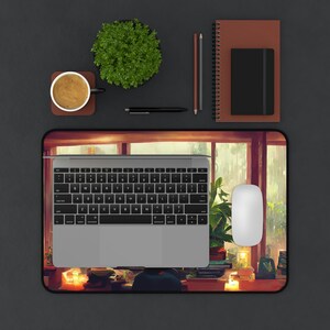 Aesthetic Desk Mat With Beautiful Chill Girl Design, Kawaii Aesthetic ...