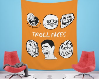 Troll Face Decal Wall Vinyl Sticker Sign Laughing Internet Trollface ...