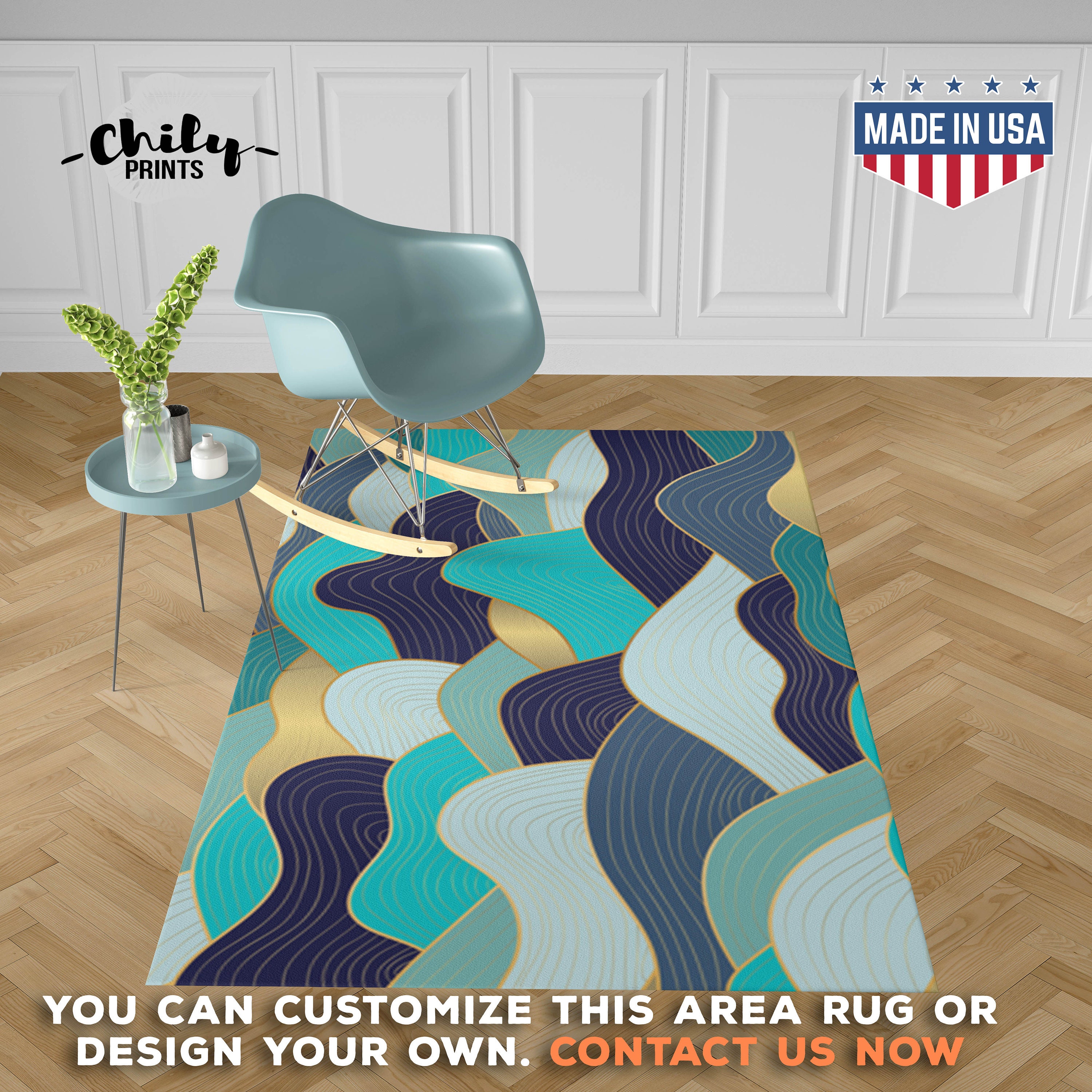 Art Deco Area Rug Luxury Gold Line Art Design Print Carpet | Etsy