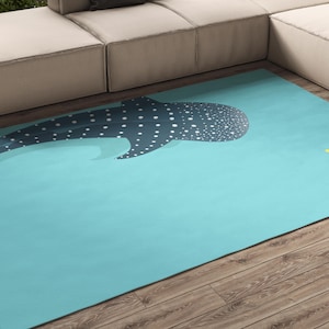 Kayak Whale Shark Design Area Rug Kayaking With Whale Shark - Etsy