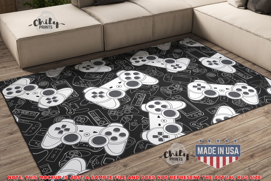 Game Controllers Rug Gamer Room Decor Carpet Gaming Area - Etsy