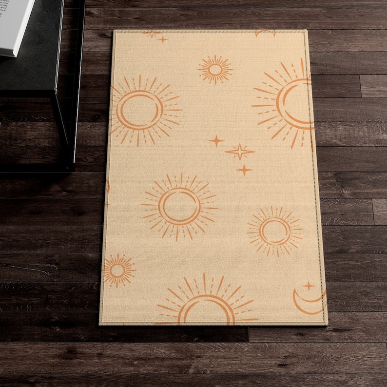 Boho Rug Sun and Moon Boho Rug Contemporary Composition Boho | Etsy