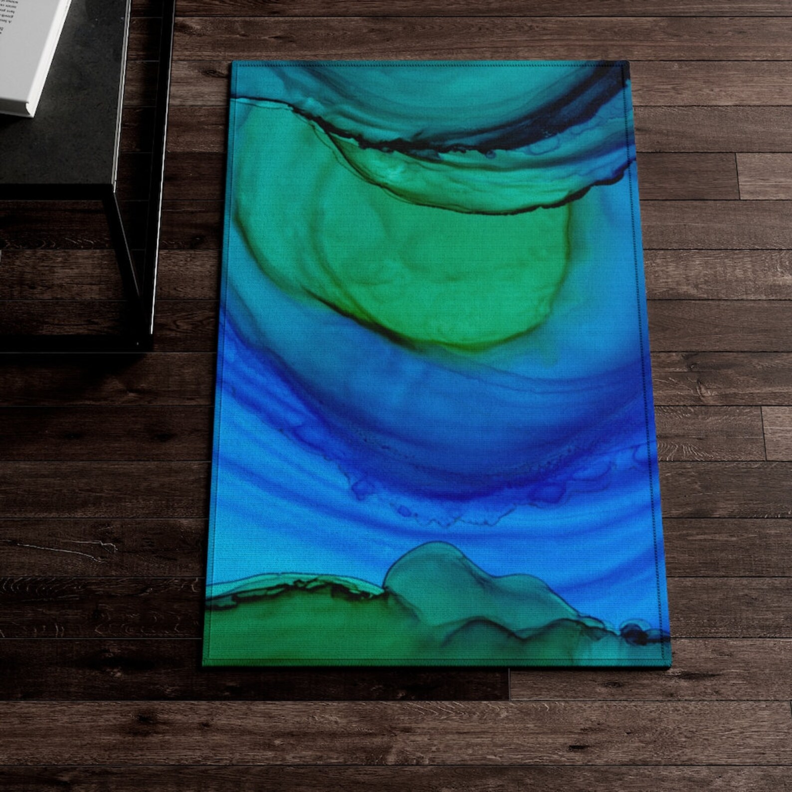 Abstract Bright Blue and Green Rug Bright Blue and Green - Etsy