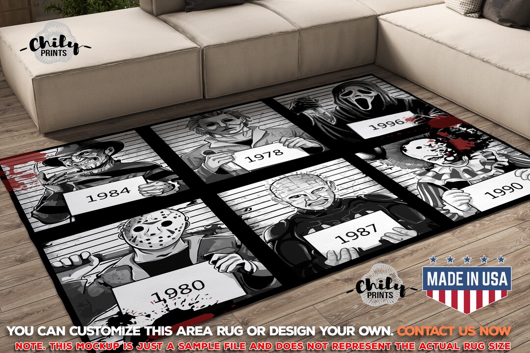 Horror Decor Area Rug Horror Movie Decor Horror Rug Horror - Etsy