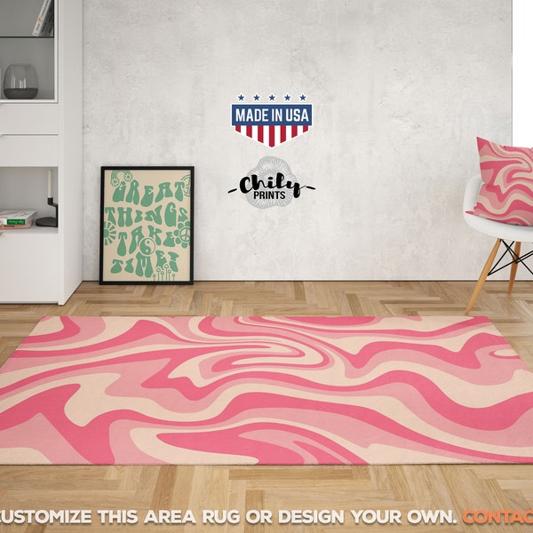 Pink 70s Area Rug - Etsy
