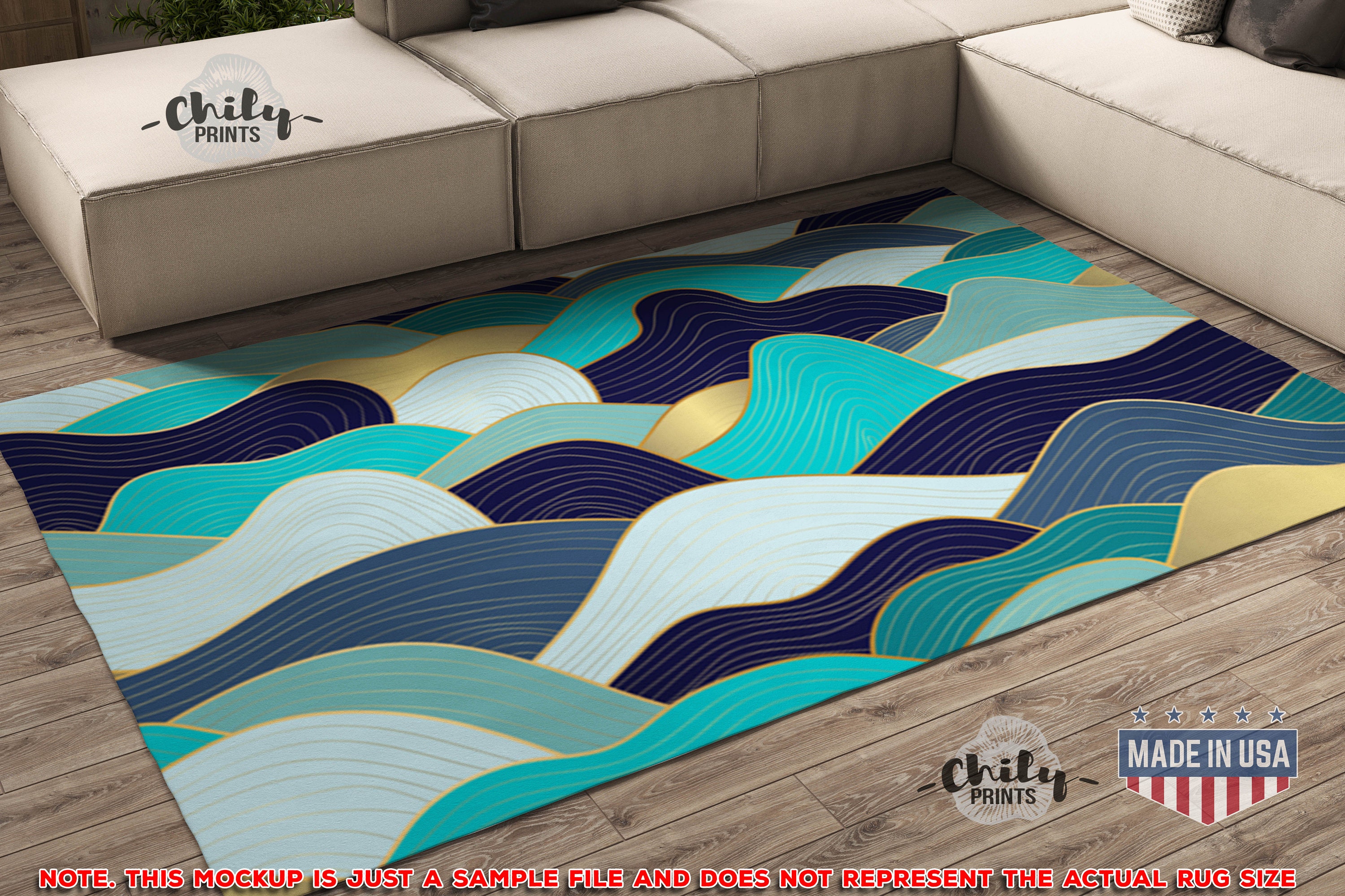 Art Deco Area Rug Luxury Gold Line Art Design Print Carpet | Etsy