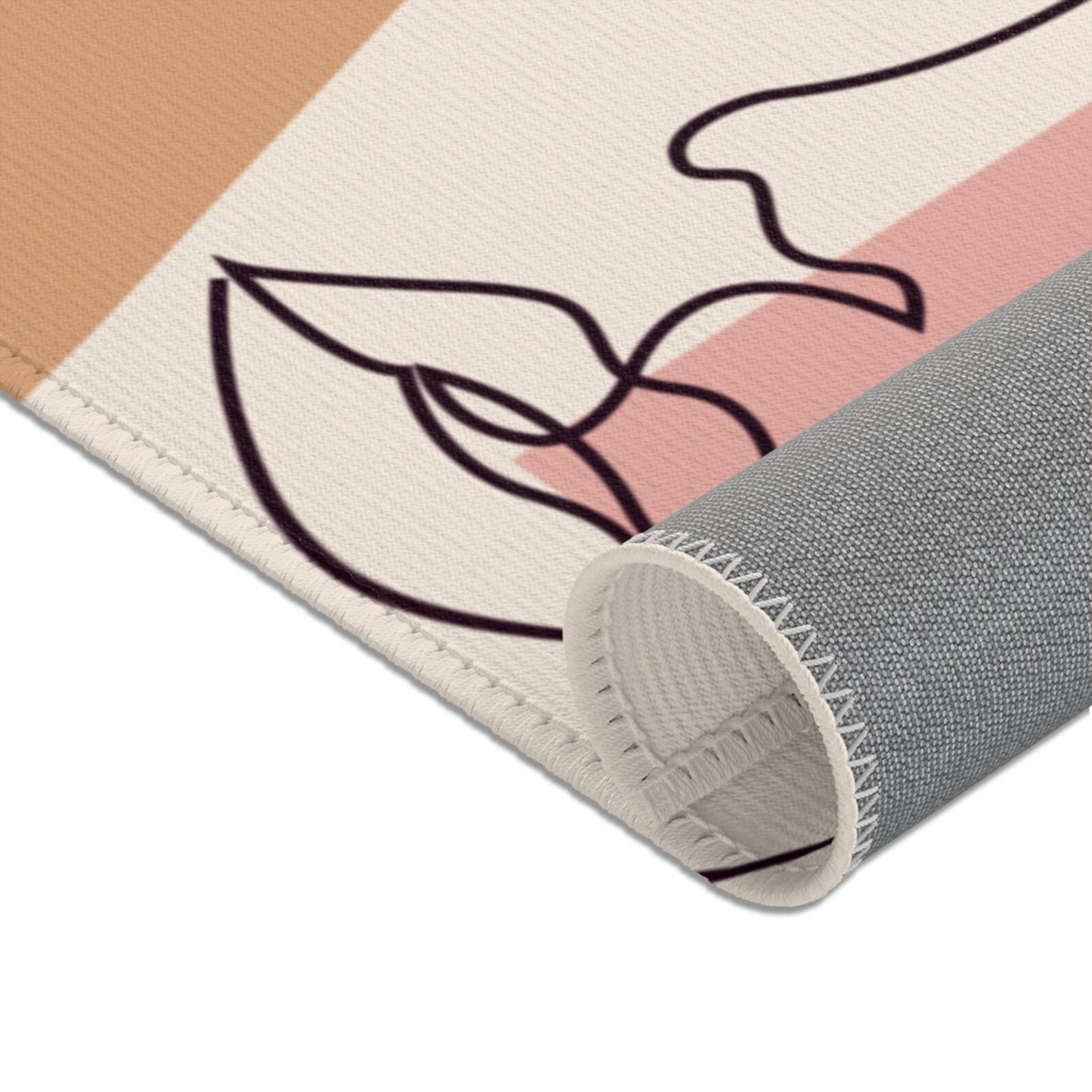 Minimal Line Drawing Art Abstract Hand Draw Design Area Rug | Etsy