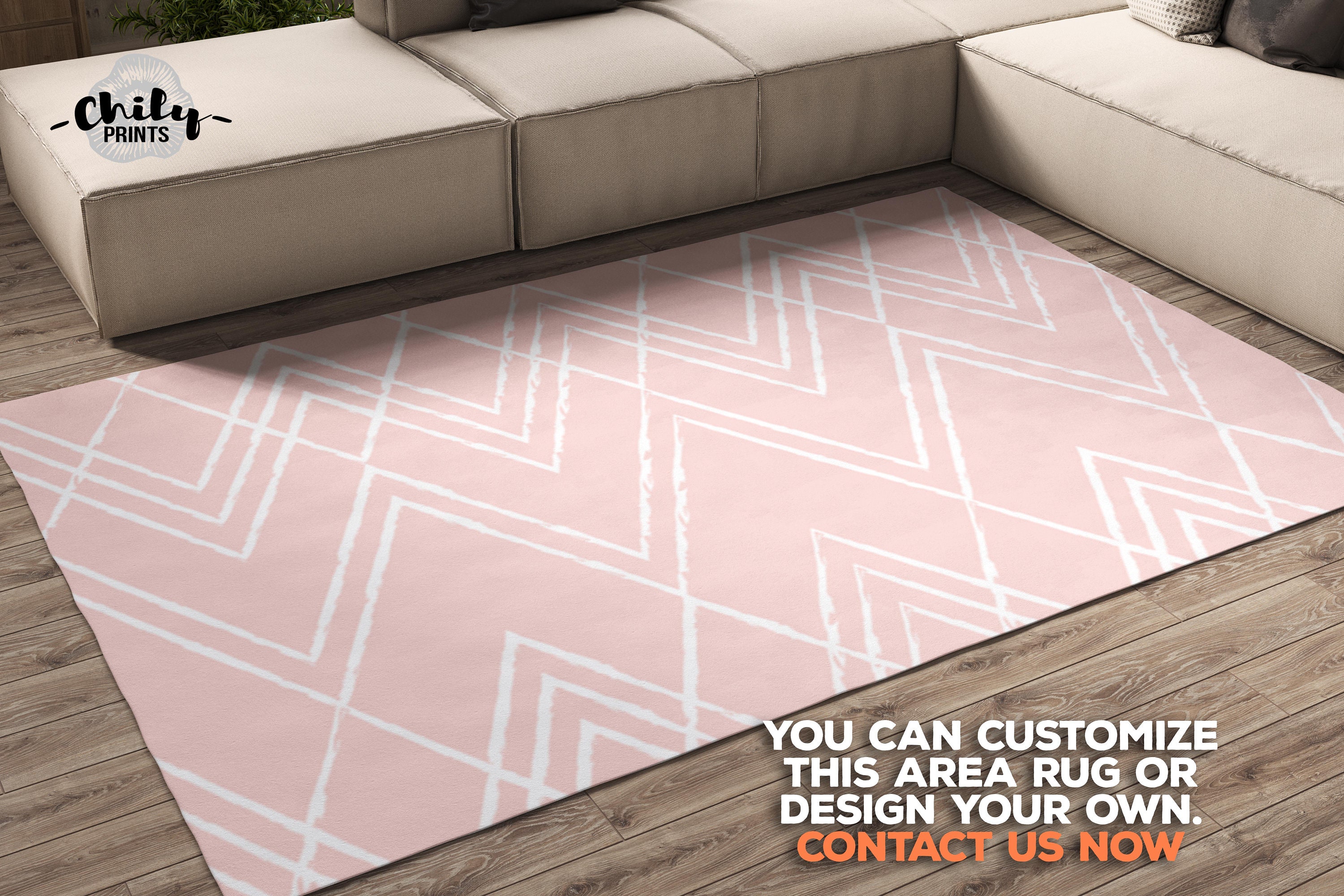 Area carpet pink boho style print Area Rugs Ikat Chevrons in | Etsy