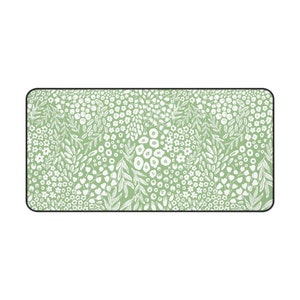 Sage Green Desk Mat, Floral Sage Green Desk Pad, Plants Lover Design ...