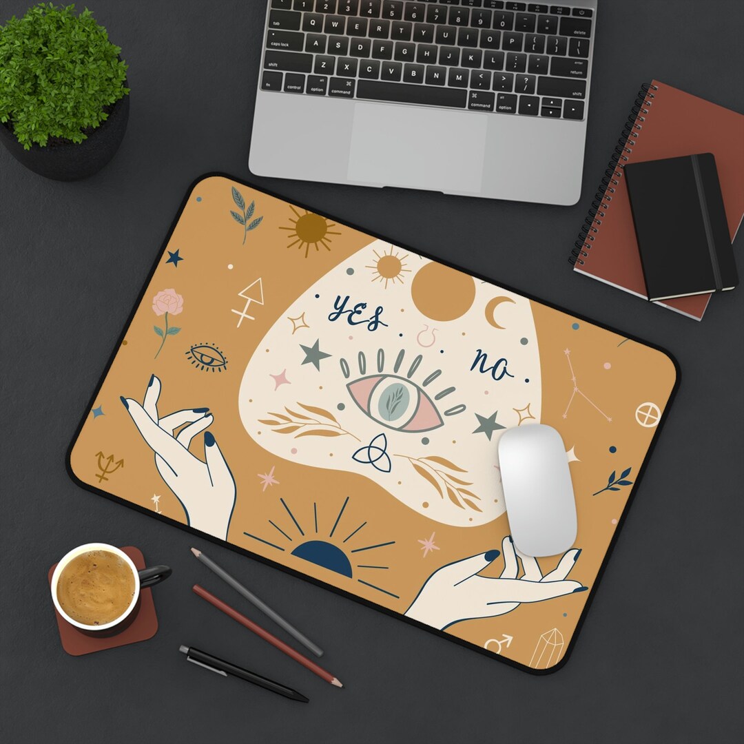 Mystical Witchy Cottagecore Desk Mat With Ouija Board Style Print Xl ...