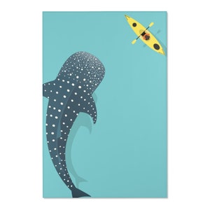 Kayak Whale Shark Design Area Rug Kayaking With Whale Shark - Etsy