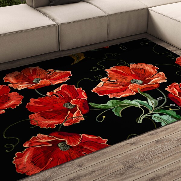 Floral Rug - Etsy