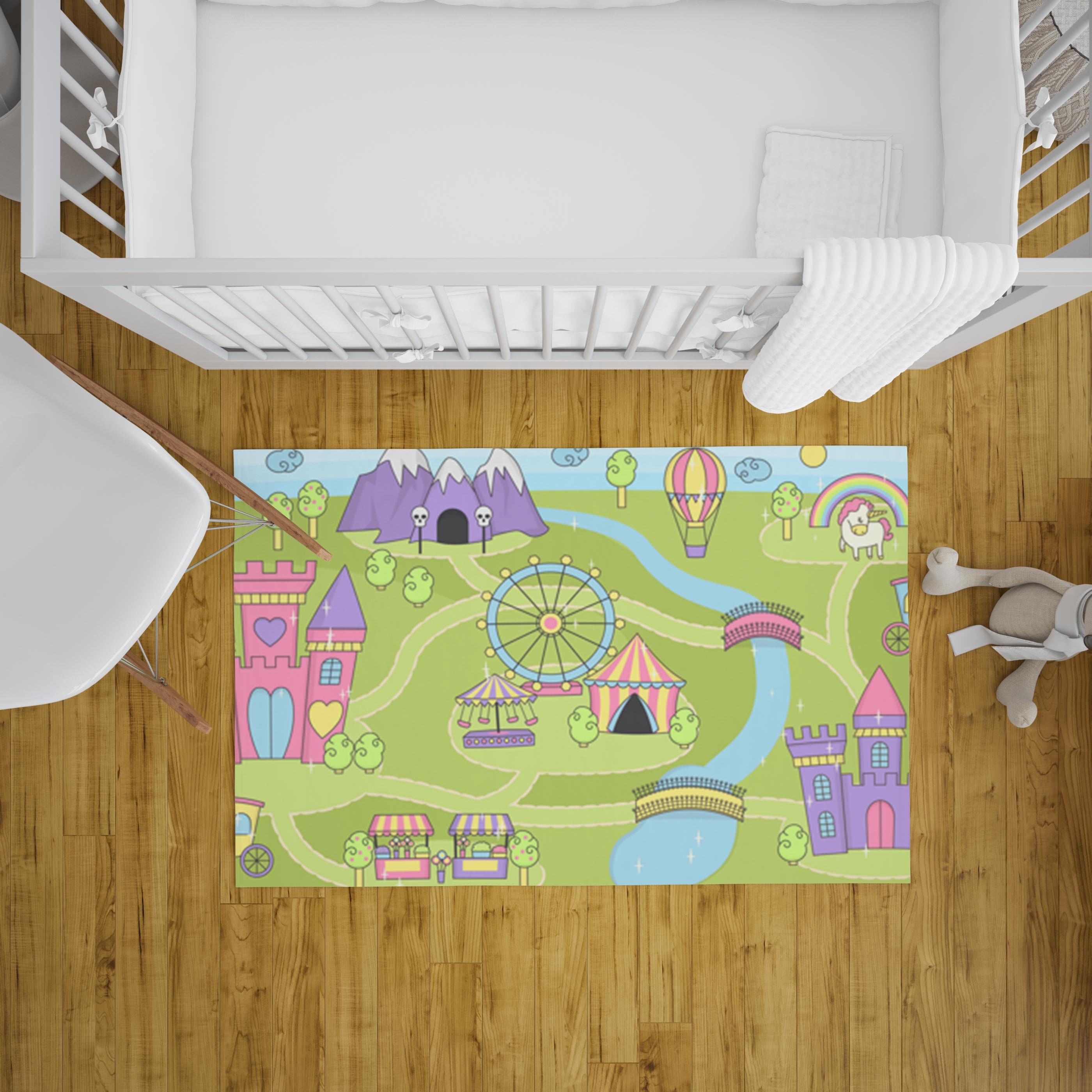 Kids Play Rug Princess Fairy Tale World Area Rug Play Mat | Etsy