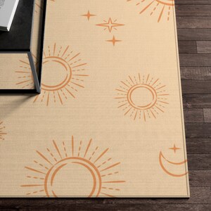 Boho Rug Sun and Moon Boho Rug Contemporary Composition Boho - Etsy