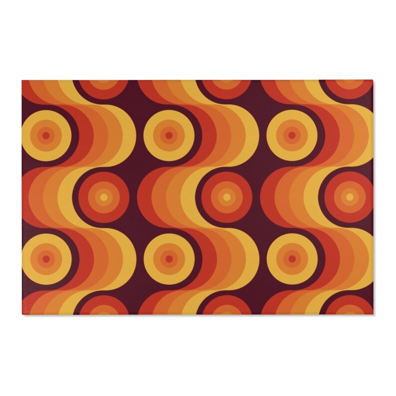 70's Area Rug Retro Art Print Carpet Room Decor 1970s | Etsy