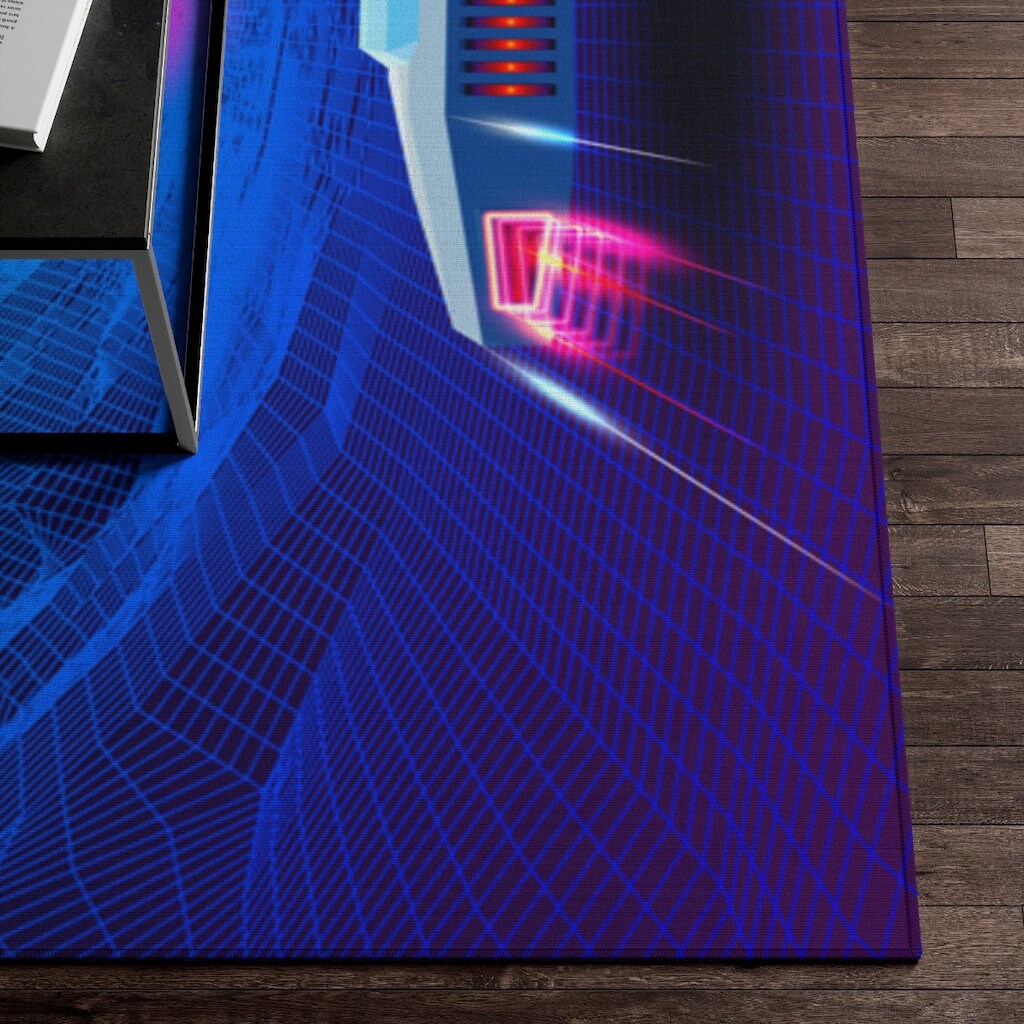 Arcade Retrowave Rug Arcade Space Ship 80s Style Carpet 80s | Etsy